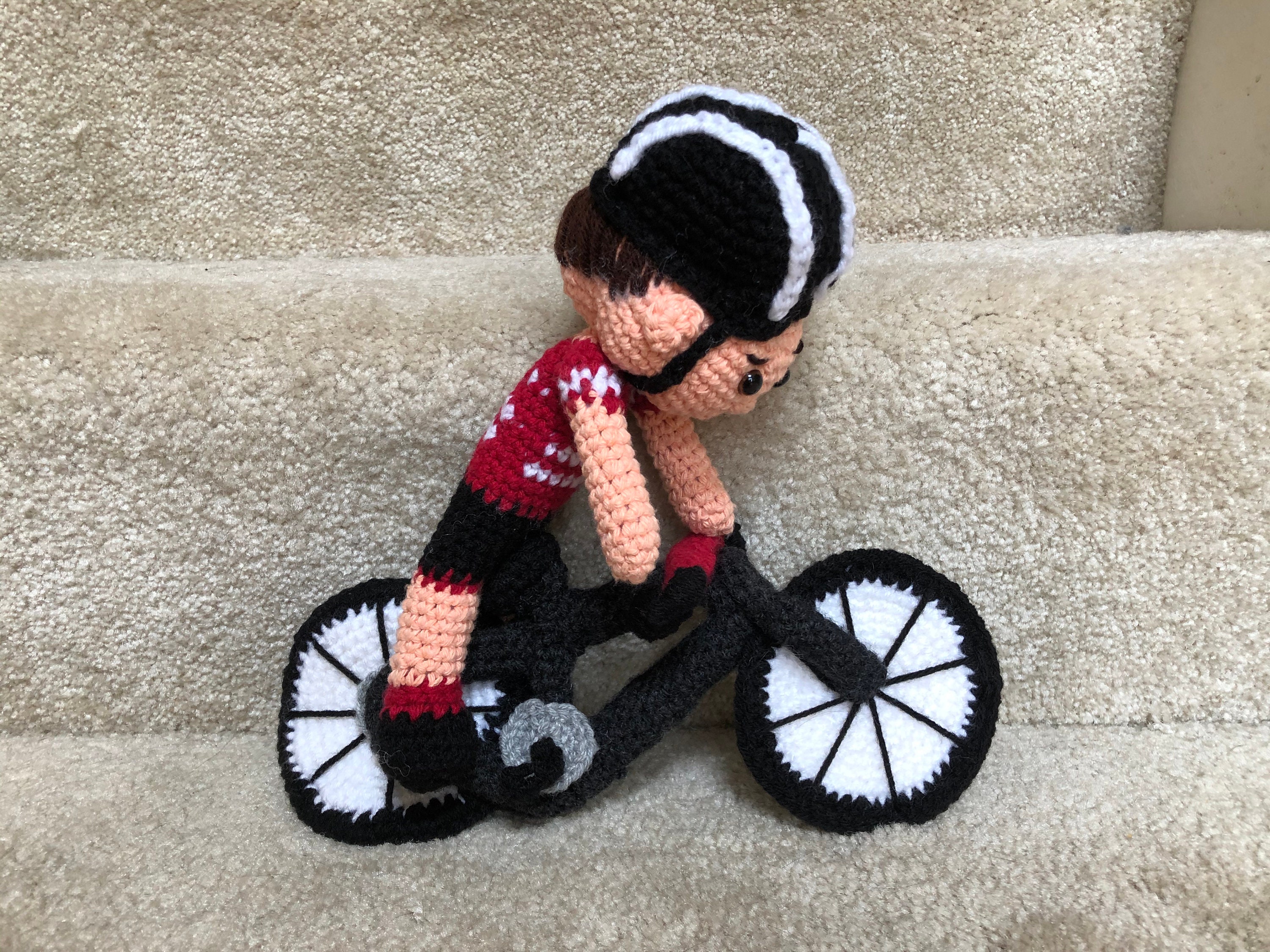 Personalized Crochet Cyclist Doll & Bicycle Set: Handmade Custom Toy - Etsy