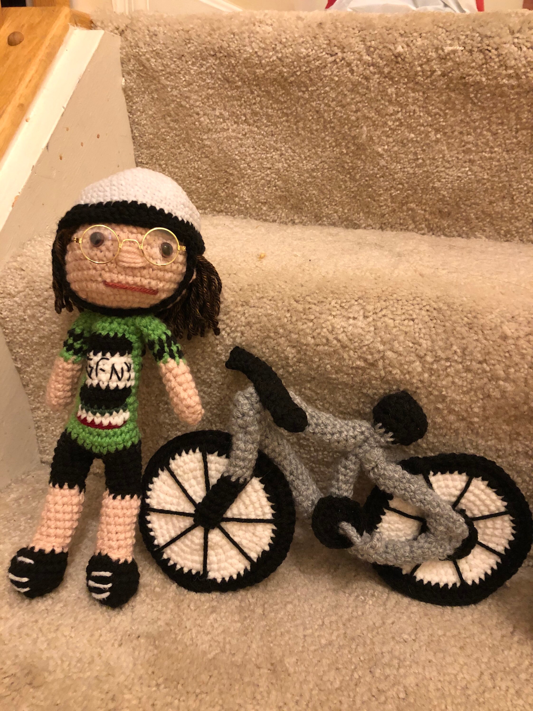 Personalized Crochet Cyclist Doll & Bicycle Set: Handmade Custom Toy - Etsy