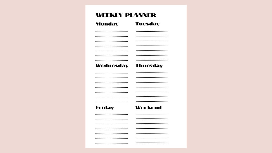 Printable Planner Cards Memo Cards, Weekly Planner - Etsy