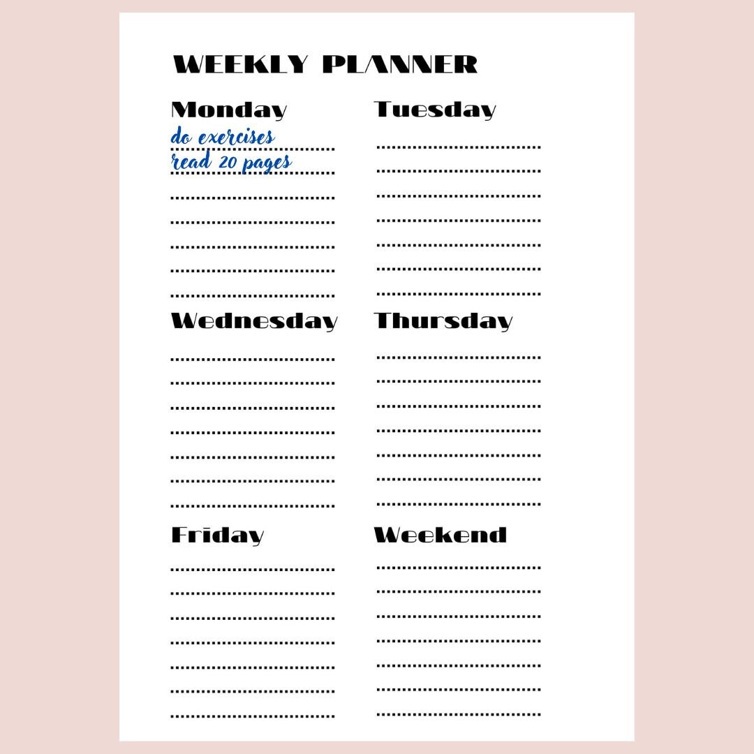 Printable Planner Cards Memo Cards, Weekly Planner - Etsy