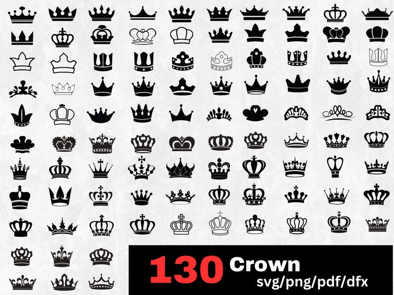 Crown Svg Bundle, Royal Crown Svg, King Crown, Queen Crown Svg ...
