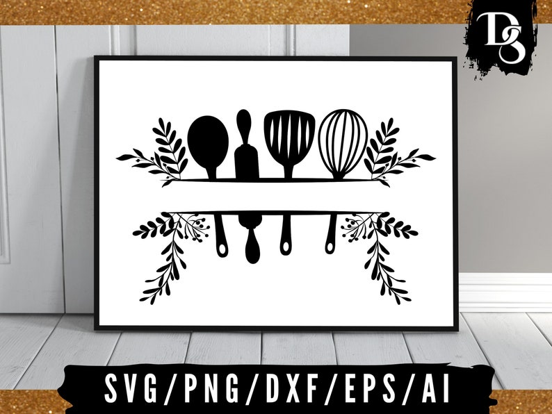 Kitchen Split Frame SVG, Kitchen Monogram Svg, Kitchen Split With ...
