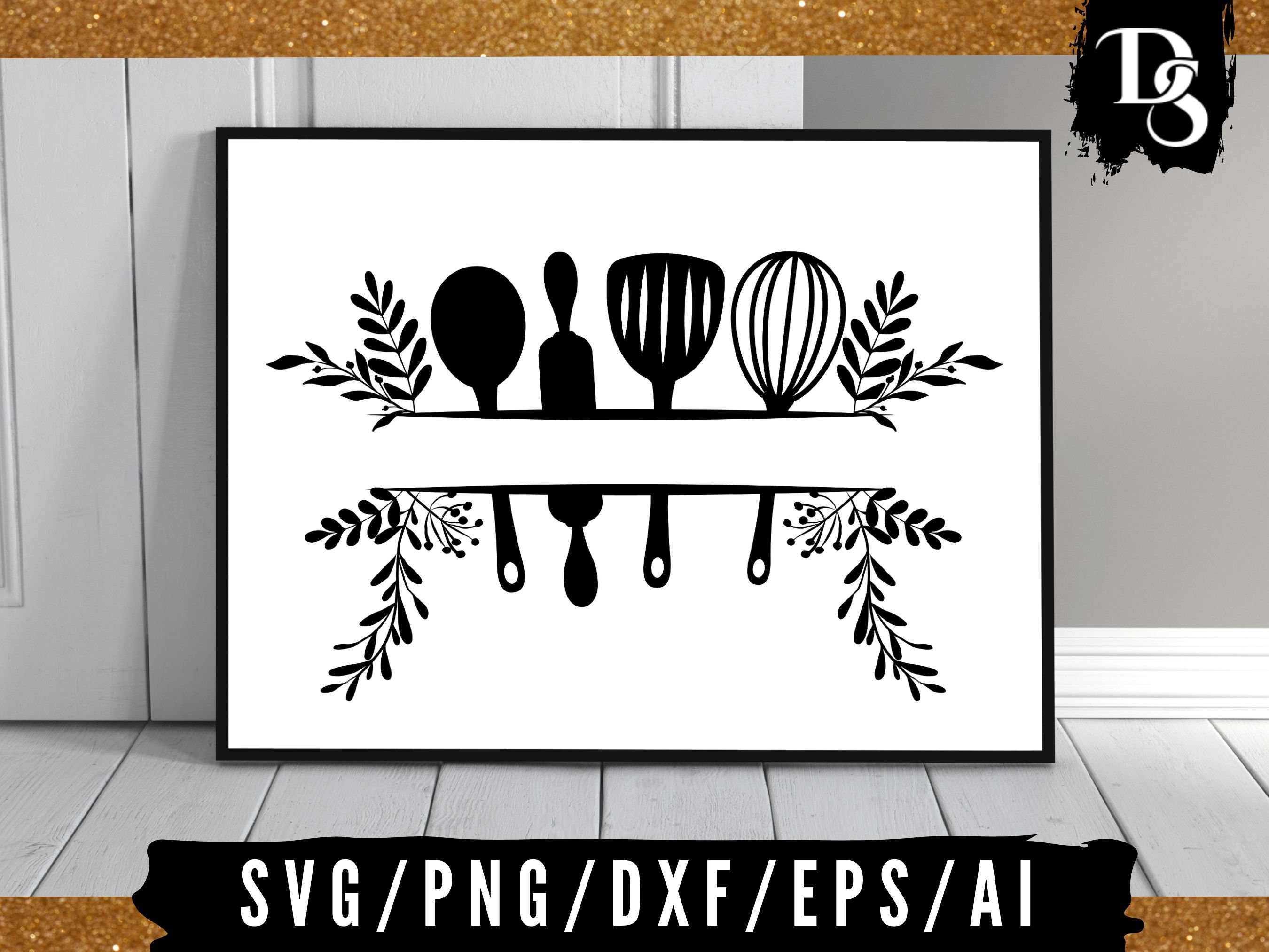 Kitchen Split Frame SVG, Kitchen Monogram Svg, Kitchen Split With ...