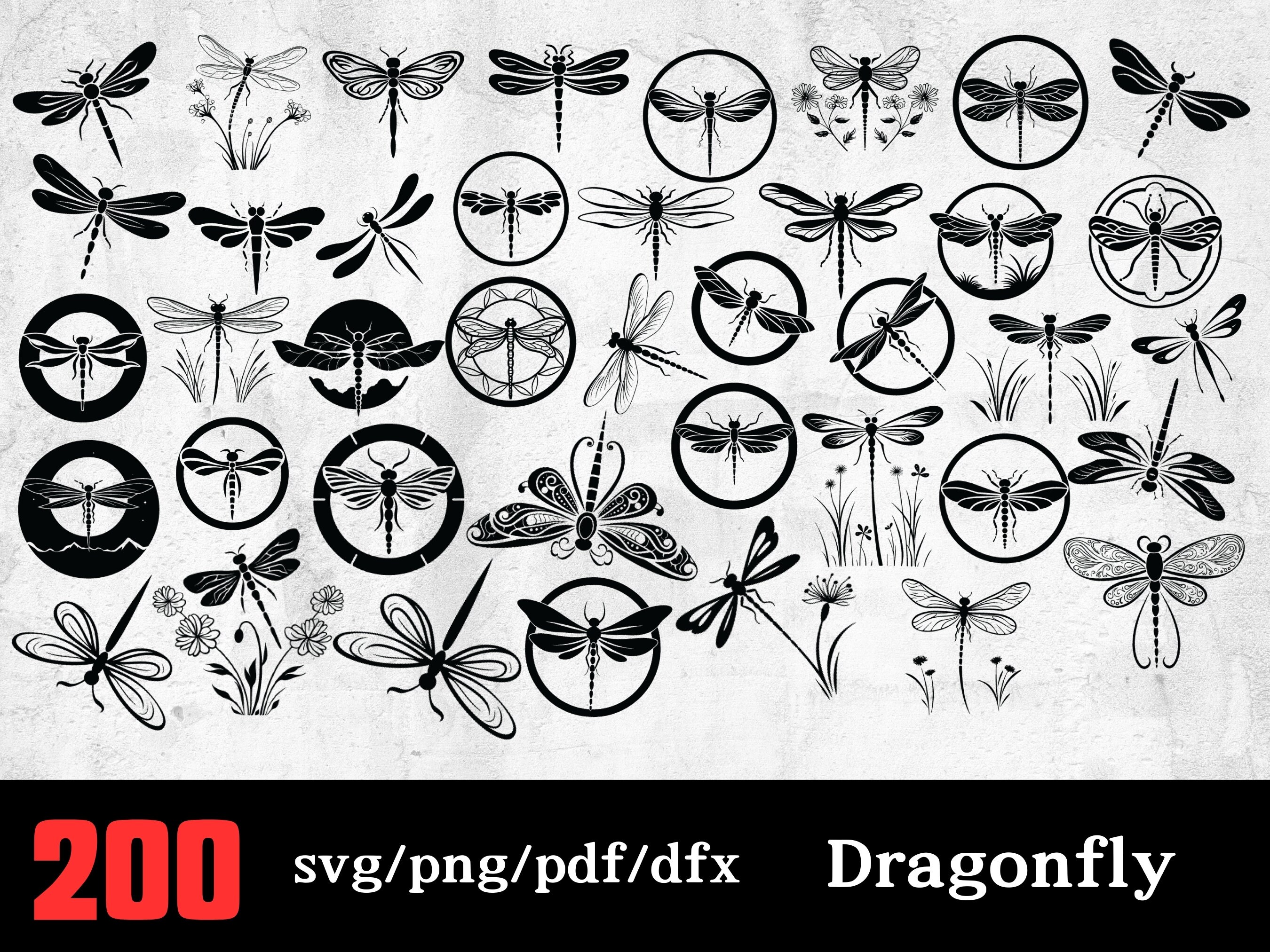 Dragonfly SVG Bundle, Dragonfly Svg, Dragonfly Clipart, Dragonfly ...