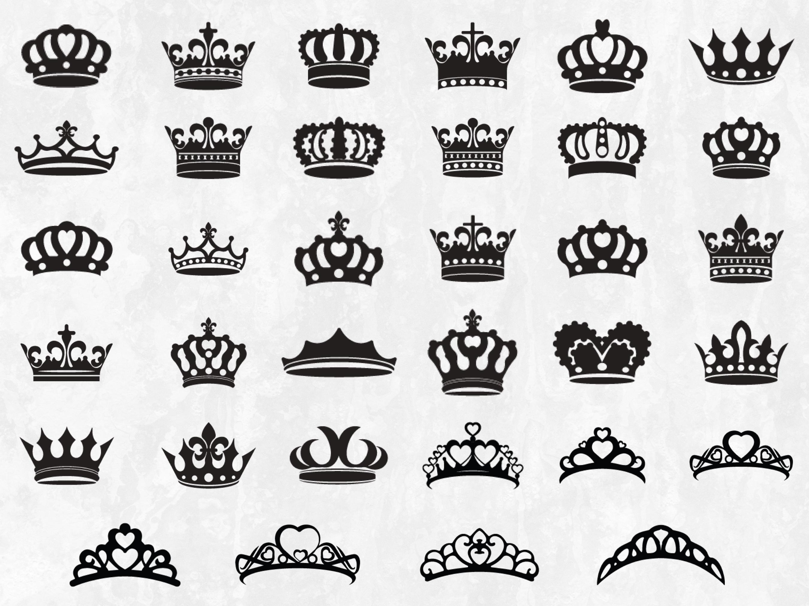 Kronen-Svg-bundle, Königskrone svg, Königskrone, Königin-Krone svg ...