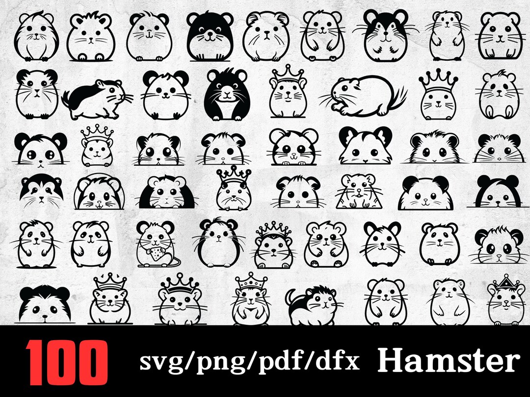 Hamster Svg Bundle, Hamster Svg, Peeking Hamster Svg, Floral Hamster ...