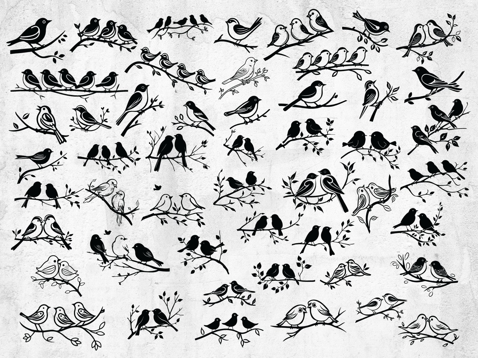 Birds on Branch SVG Bundle, Birds Svg, Bird on Tree Svg, Flock of Birds ...