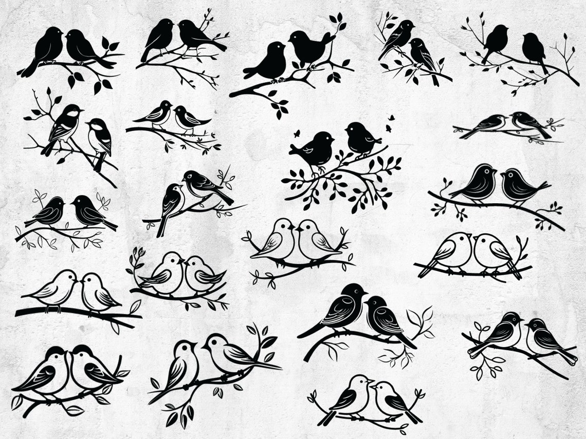 Birds on Branch SVG Bundle, Birds Svg, Bird on Tree Svg, Flock of Birds ...
