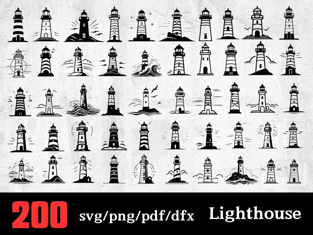 Lighthouse SVG Bundle, Lighthouse Svg, Lighthouse Clipart, Lighthouse ...