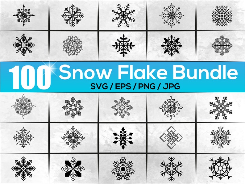 Snowflake SVG Bundle, Winter flake svg, Christmas Snowflake svg, Decor ...