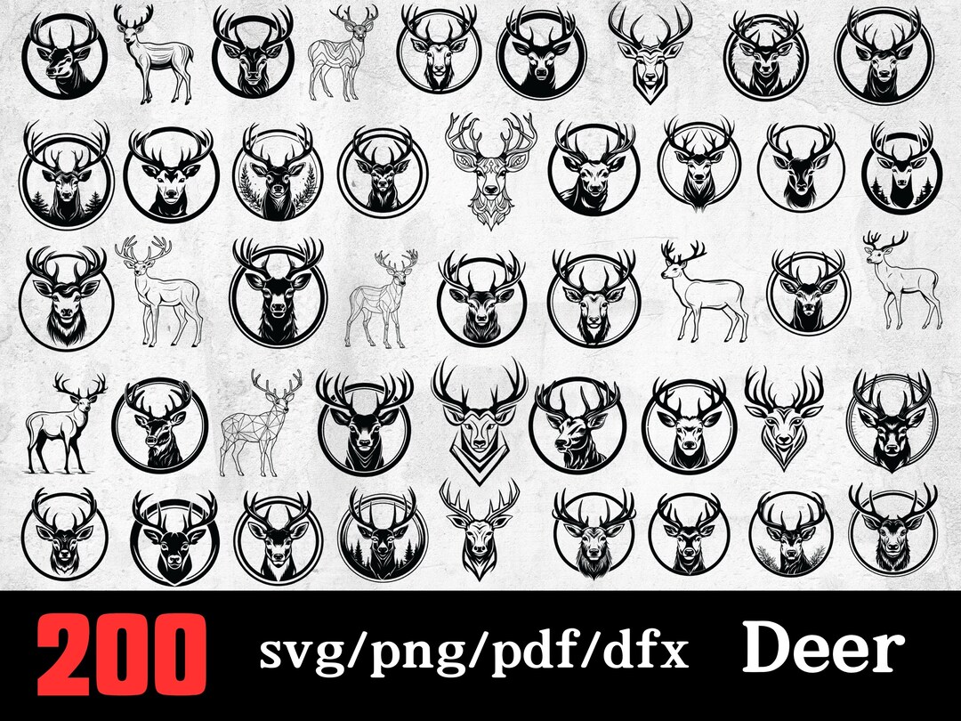 Deer Svg Bundle, Nature Deer, Deer in the Forest Svg, Deer Head Svg ...