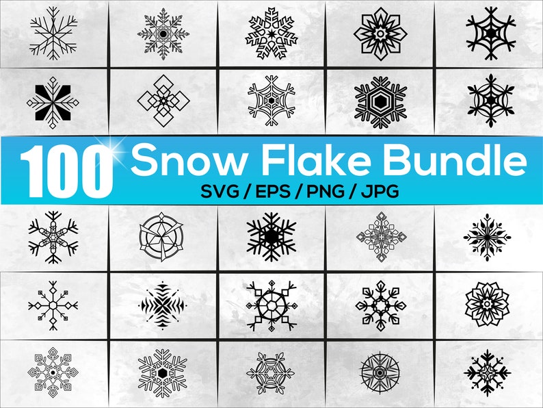 Snowflake SVG Bundle, Winter flake svg, Christmas Snowflake svg, Decor ...