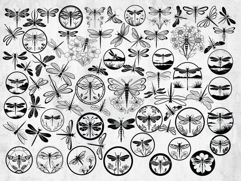 Dragonfly SVG Bundle, Dragonfly Svg, Dragonfly Clipart, Dragonfly ...