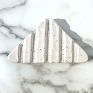 Colorful Ceramic Triangle Soap Dish | Draining | Handmade | Longer ...