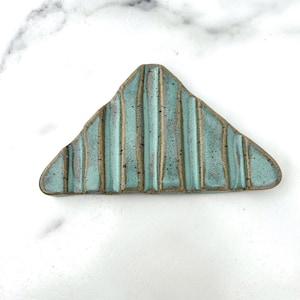 Colorful Ceramic Triangle Soap Dish | Draining | Handmade | Longer ...