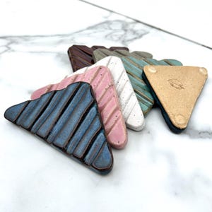 Colorful Ceramic Triangle Soap Dish | Draining | Handmade | Longer ...