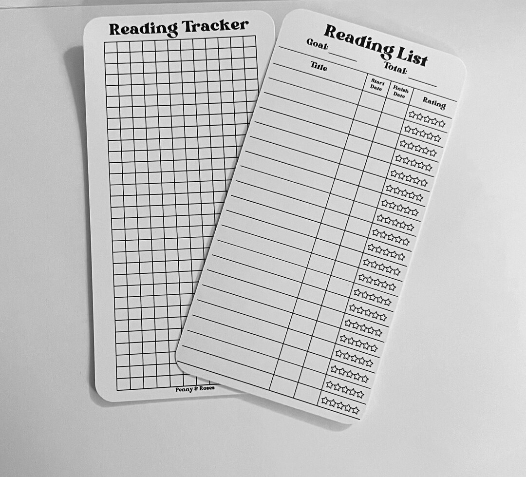 Undated Blank Reading Tracker and Reading List Bookmark | Custom Paper ...