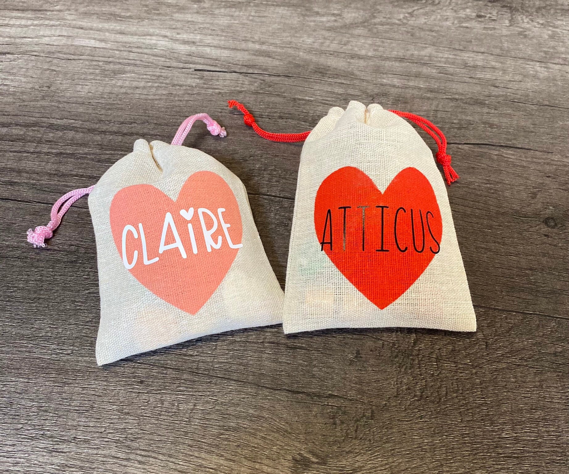 Valentines Day Treat Bags Personalized Canvas Bags | Etsy