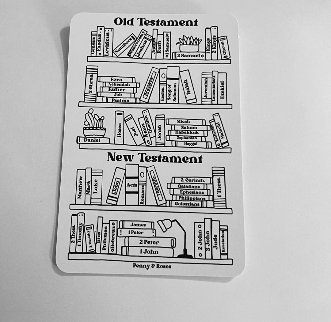 Books of the Bible Reading Tracker Bookmark | Custom Paper Bookmark ...
