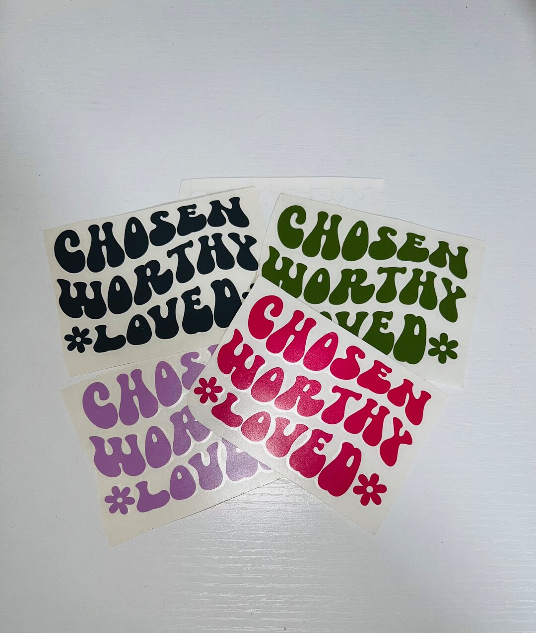 Chosen Worthy Loved Custom Decal | Permanent Vinyl Decal | Christian ...