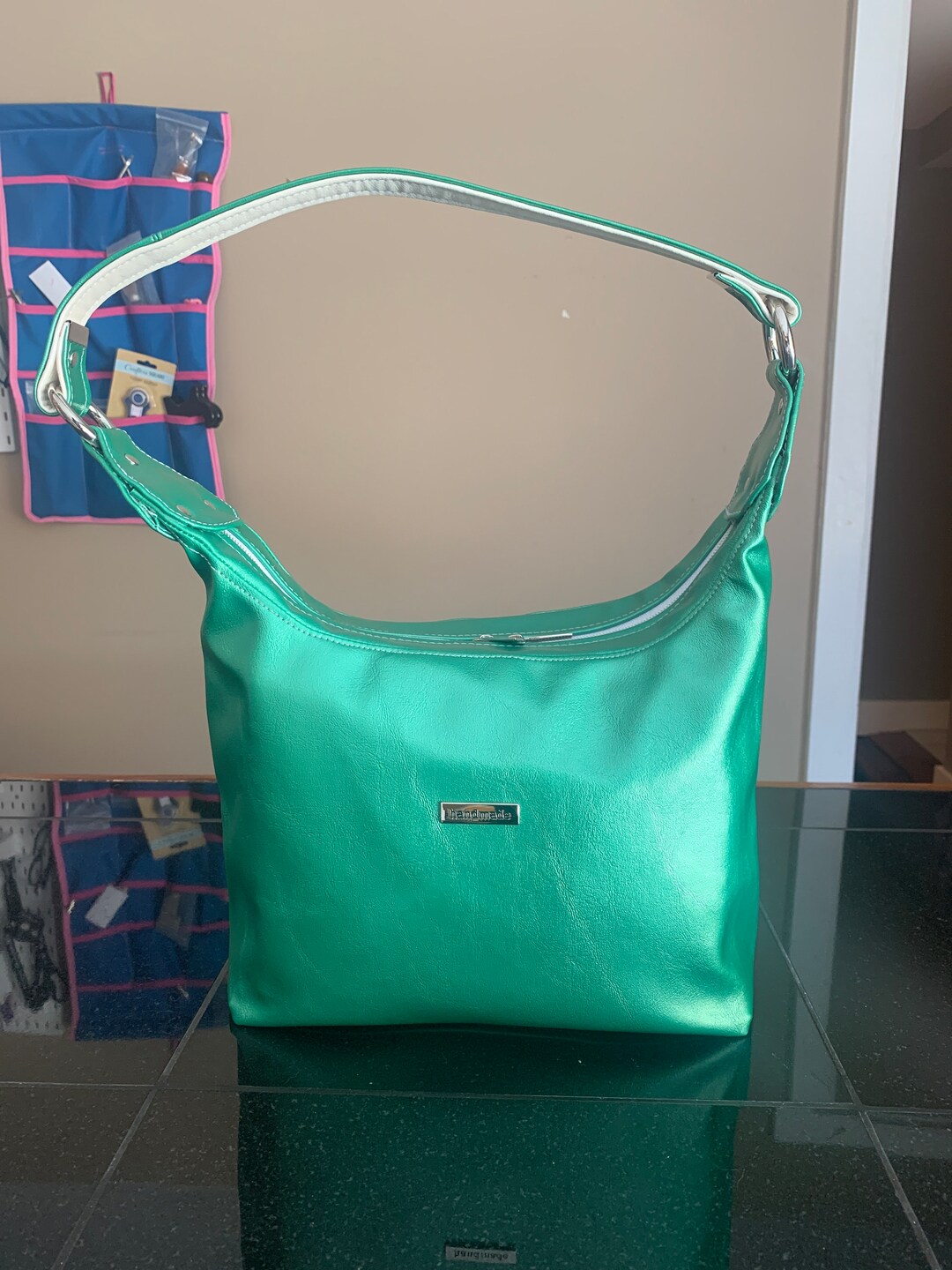 Bright Metallic Green Shoulder Bag - Etsy