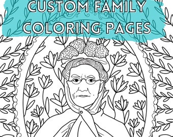 Custom Family Coloring Sheets - Etsy
