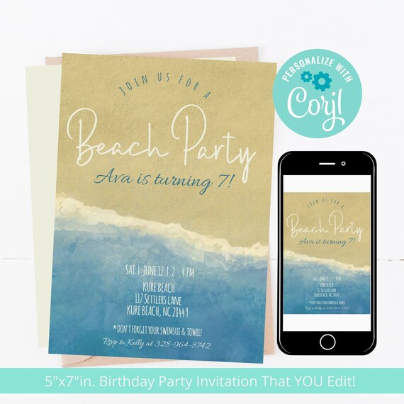 Beach Theme Invitations Printable