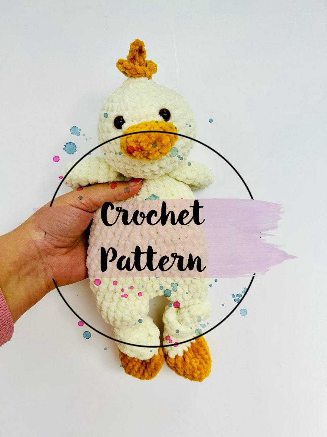 Luckie the Duckie Crochet Lovey Pattern Amigurumi Duck Baby - Etsy