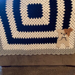 Crochet Baby Blanket 40x40” or 32x32" - Handmade Bulldog Nursery Decor ...