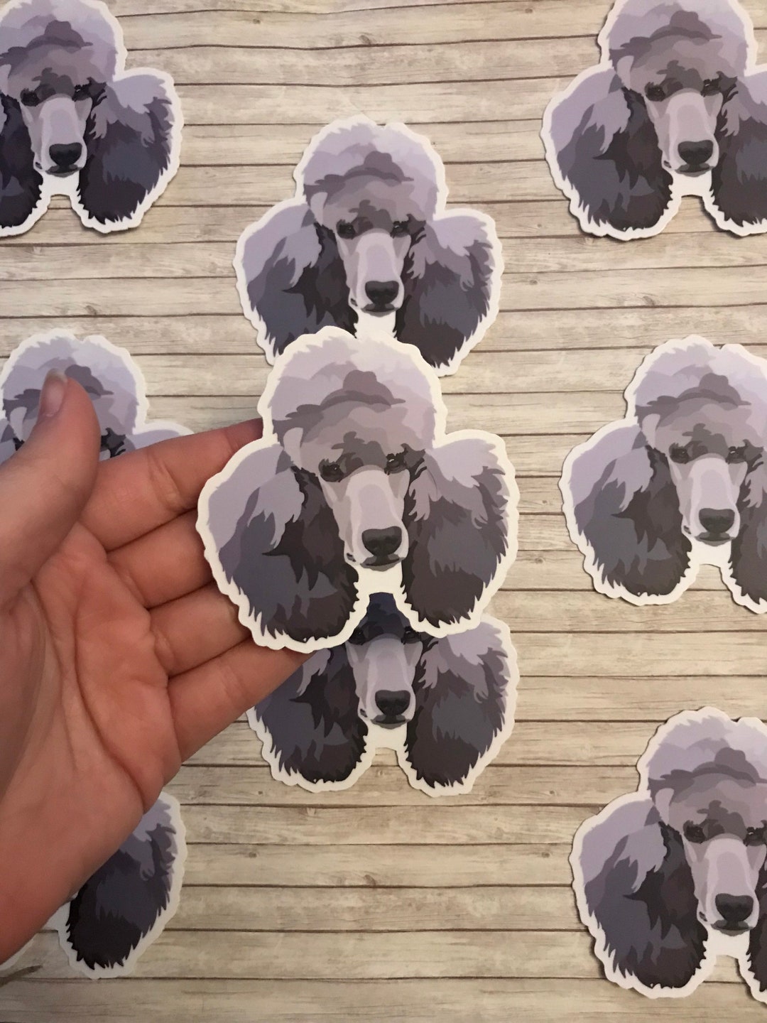 Poodle Sticker Gray Poodle Gray Poodle Sticker Dog Breed Sticker ...