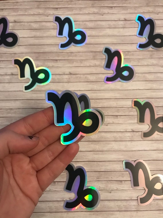 Mini Holographic Capricorn Sticker Zodiac Sticker | Etsy