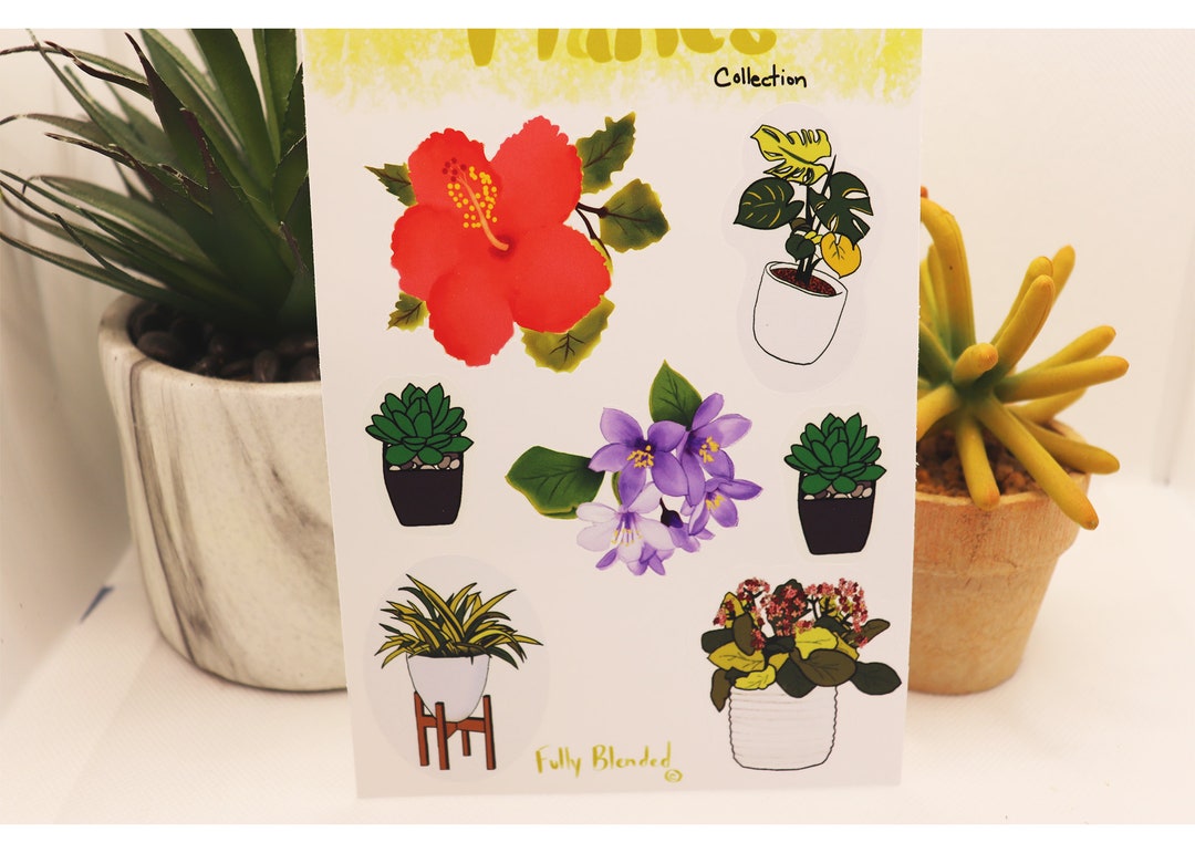 Plants, Houseplants, Greenlife, Folage Sticker Sheet, Bullet Journal ...