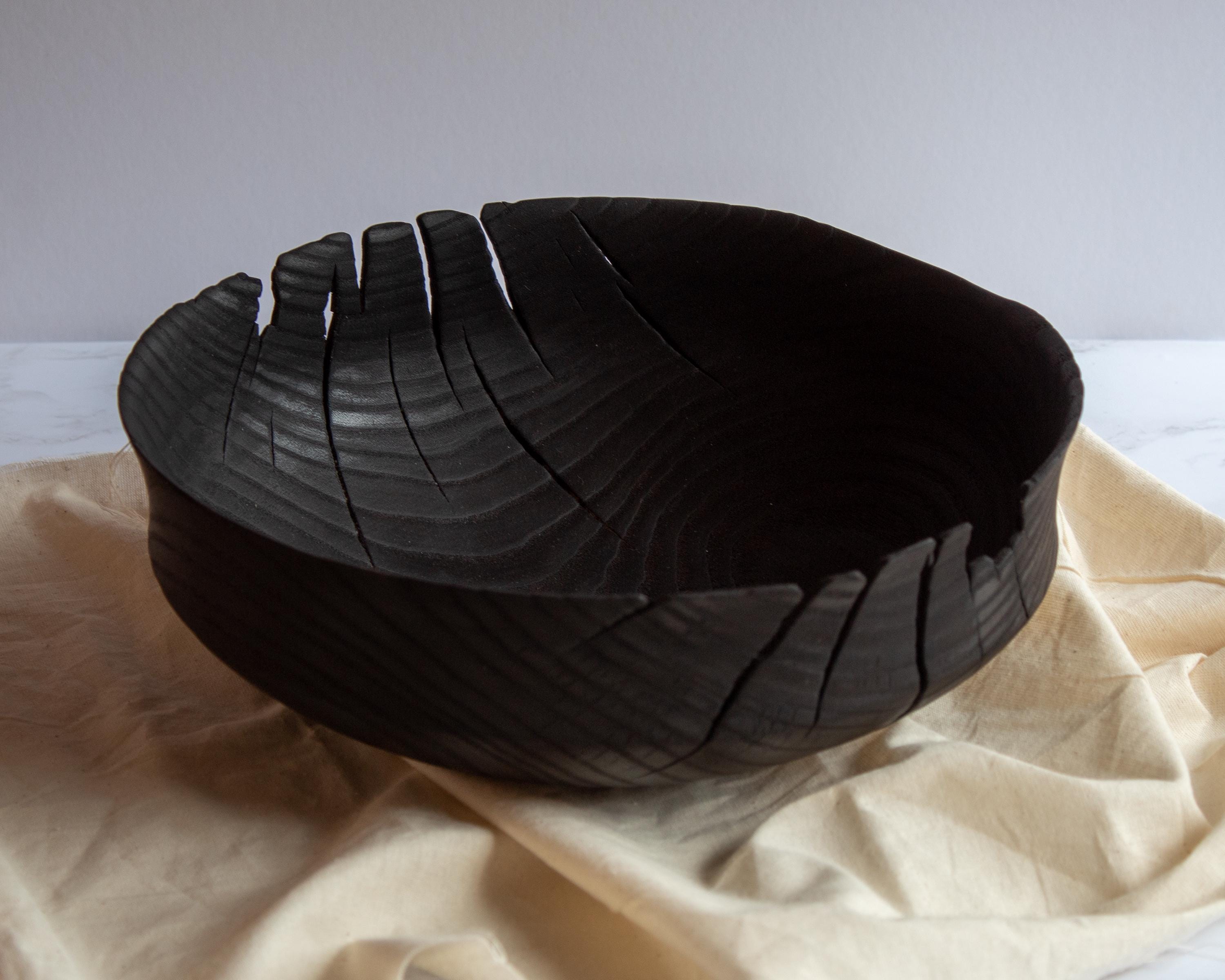 Large Wooden Vessel With Yakisugi Finish, Natural Rustic Vessel, Wooden Sculpture for Home Decor ...