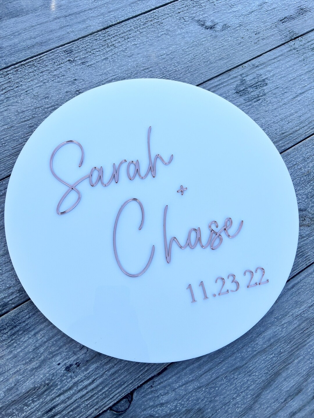 Round Acrylic Wedding Sign Wedding Welcome Sign Laser Cut and Engraved ...