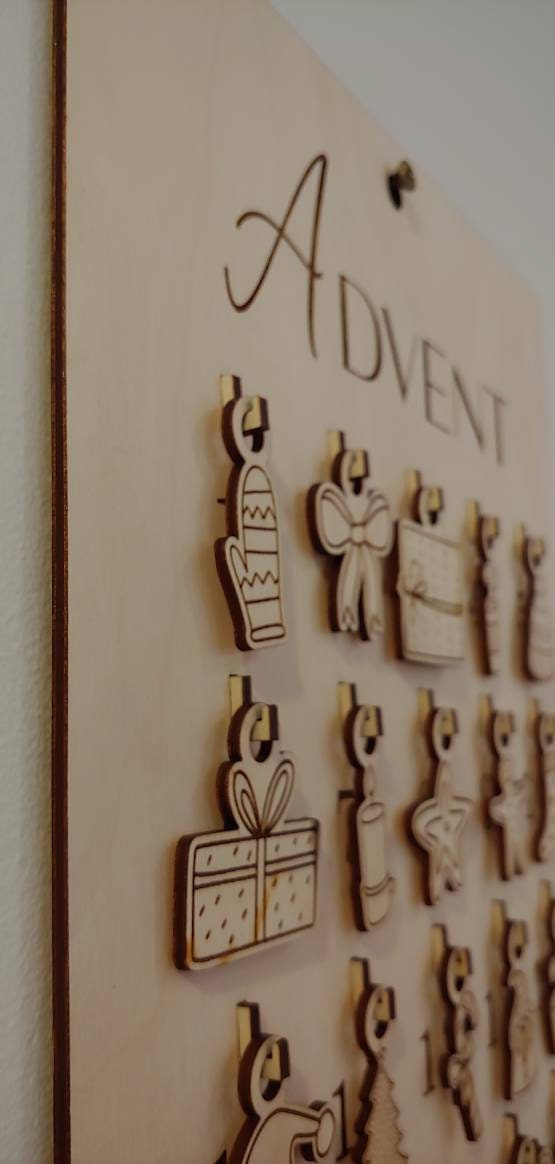 Advent Calendar - Wall Hanging - SVG File - Glowforge and Laser Cutting ...