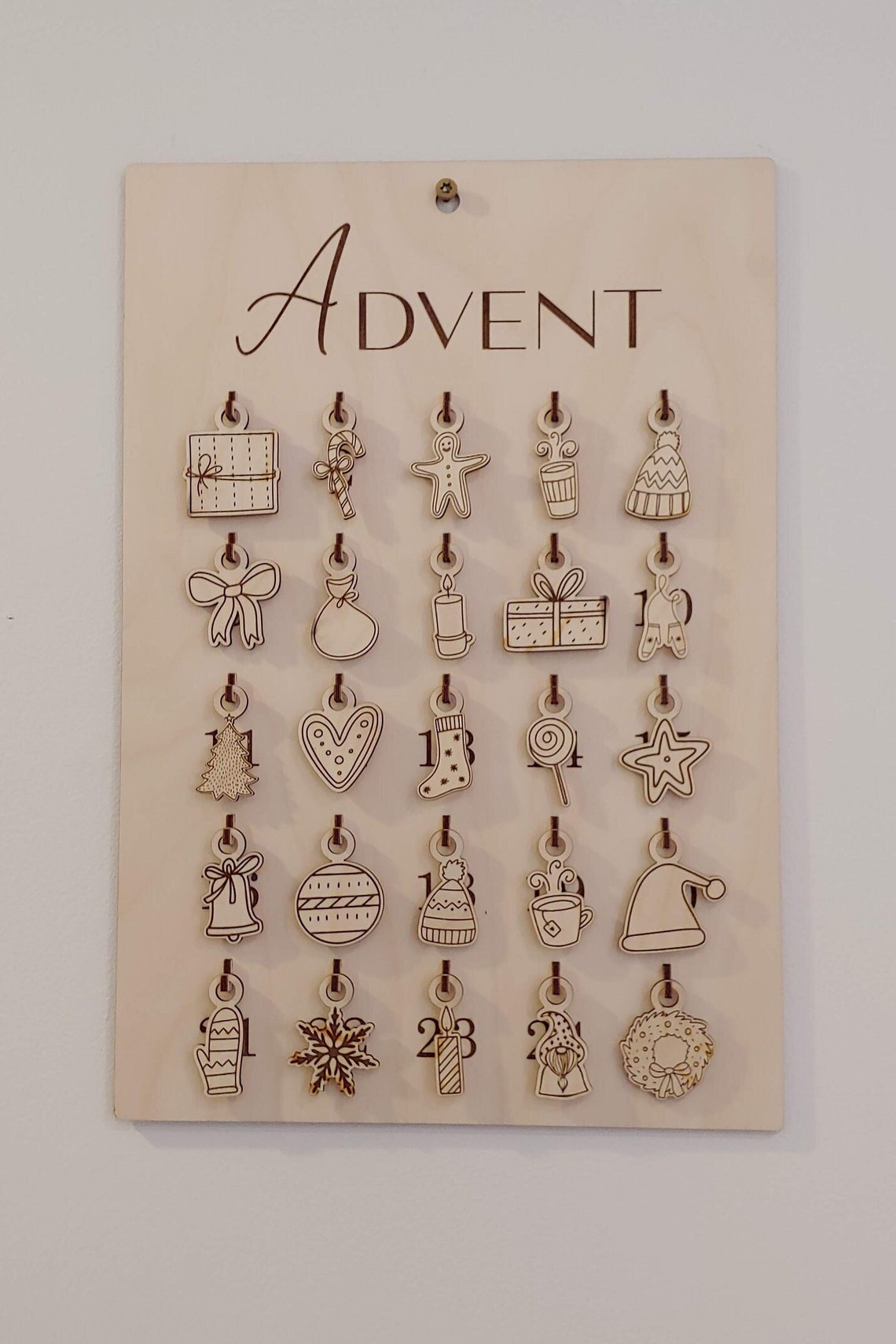 Advent Calendar - Wall Hanging - SVG File - Glowforge and Laser Cutting ...