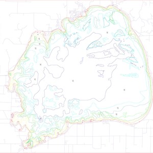 Mille Lacs 3d Bathymetric Lake Map - SVG Digital Design for Glowforge ...