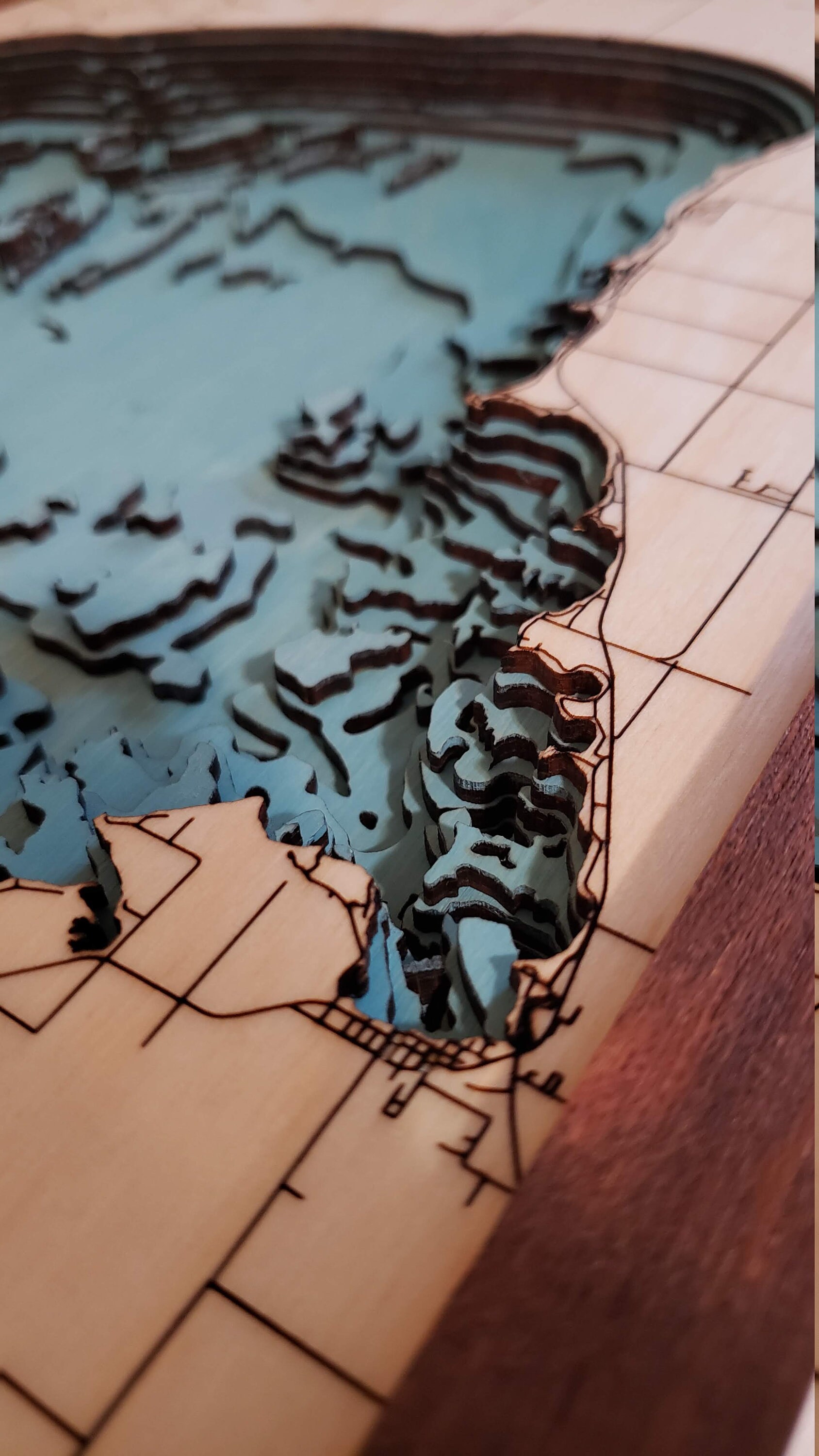 Mille Lacs 3d Bathymetric Lake Map - SVG Digital Design for Glowforge ...