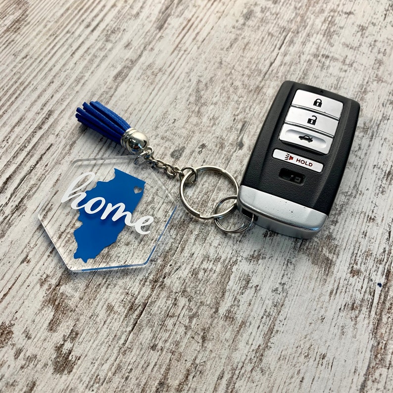 Personalized Illinois state keychain customized keychain - Etsy.de