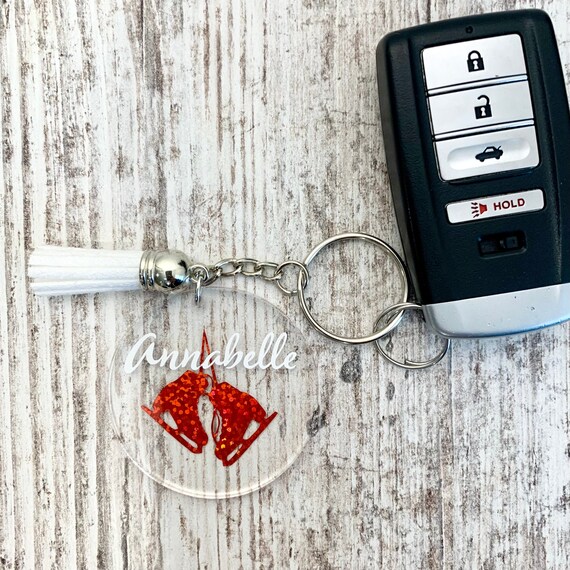 Personalized Ice Skating Keychain Customized Keychain - Etsy UK