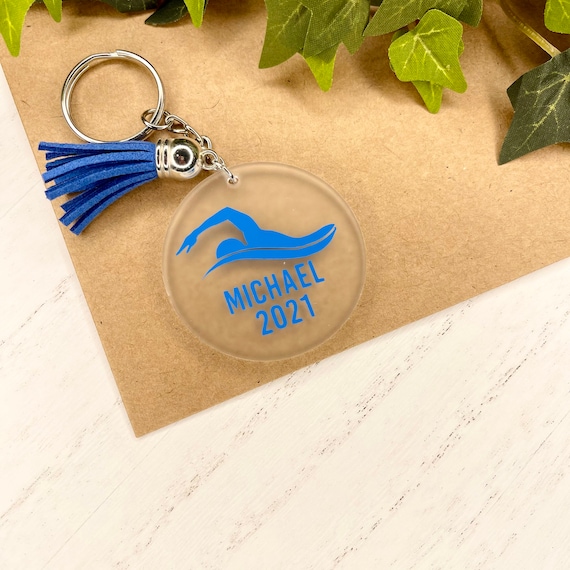 Personalized Swimming keychain custom keychain acrylic | Etsy