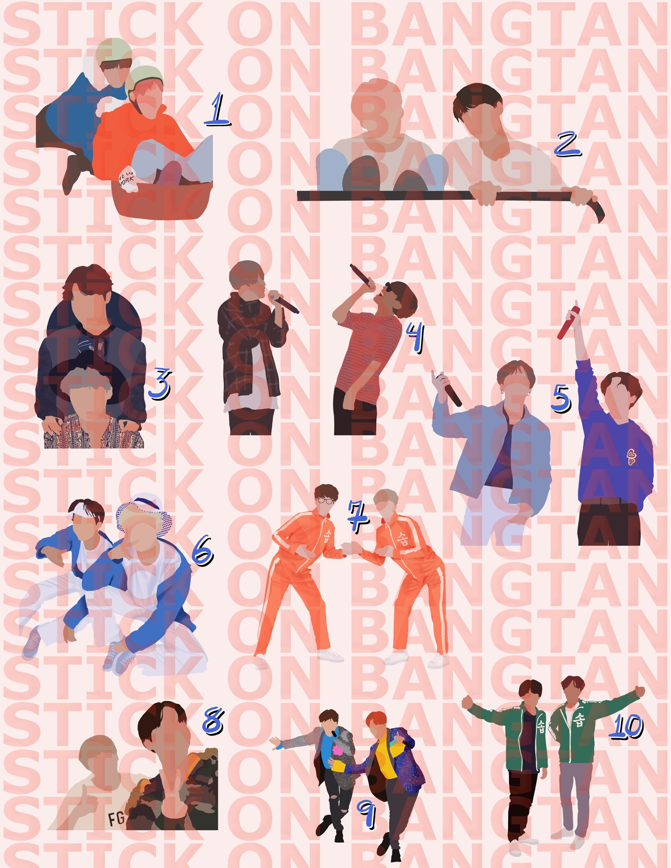 Sope BTS Sticker Pack Suga and Jhope Otsukare and Other | Etsy