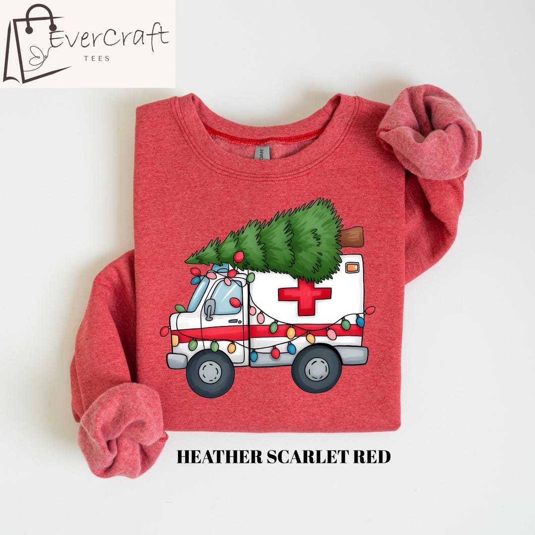 Christmas Ambulance Shirt, Christmas Lights Ambulance Shirt, Fun ...