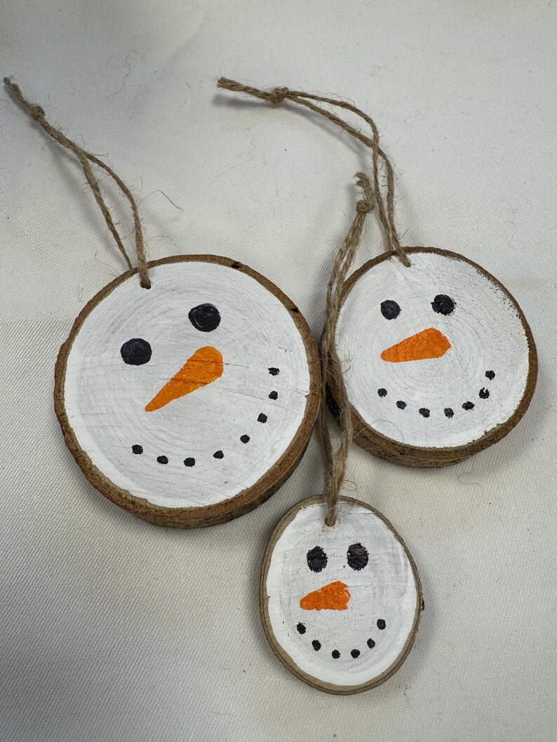 Wooden Snowmen and Santa Hand Painted Christmas Decorations - Etsy