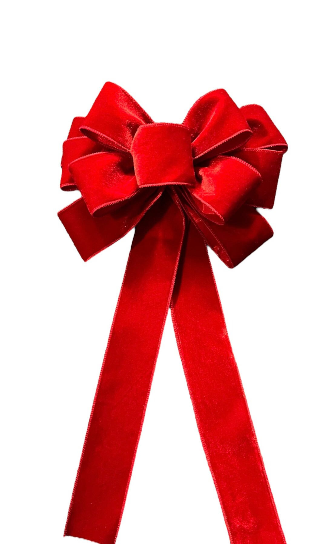 Elegant Red Velvet Wire Edge Bow for Christmas Wreath Lantern Swag ...