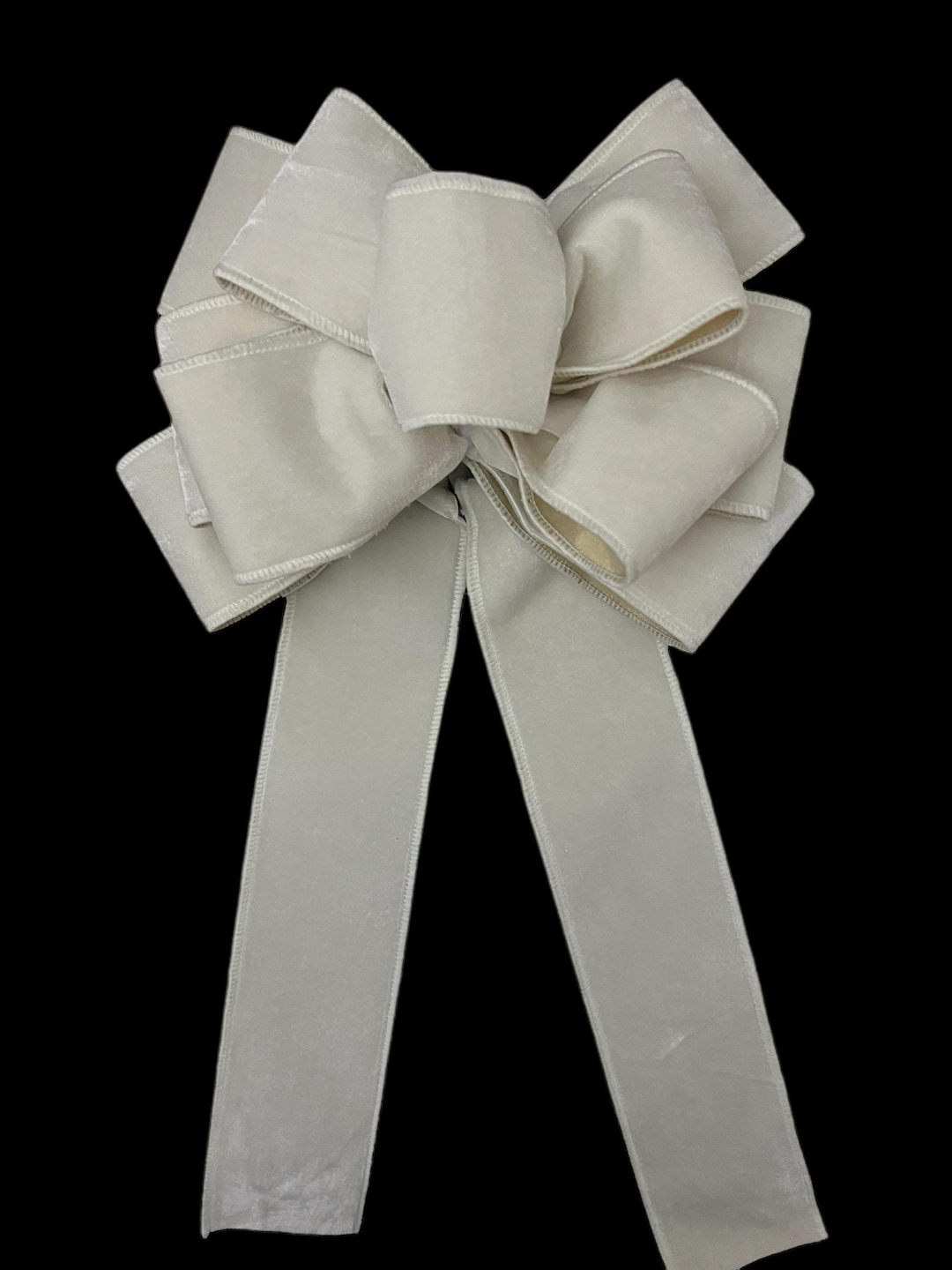 Elegant Cream Plush Velvet Bow for Wreath, Floral Arrangement, Swag ...