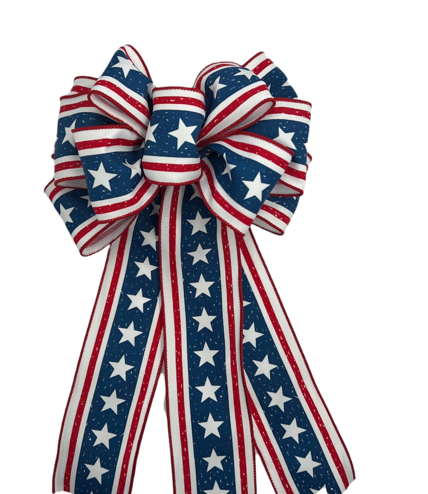 Red White Blue Vertical Stars & Stripes Patriotic Bow for - Etsy