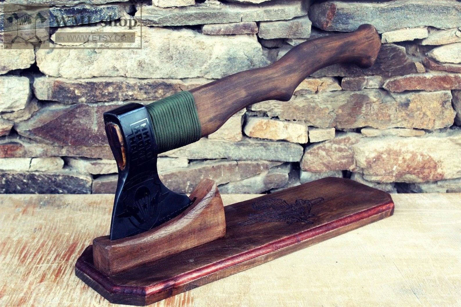 Wooden stand for the axe. Stand for weapons or forged battle | Etsy