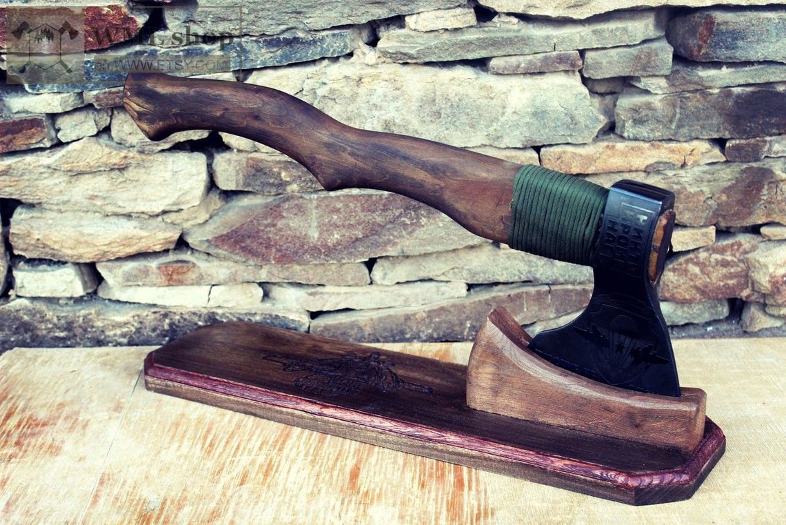 Wooden stand for the axe. Stand for weapons or forged battle | Etsy