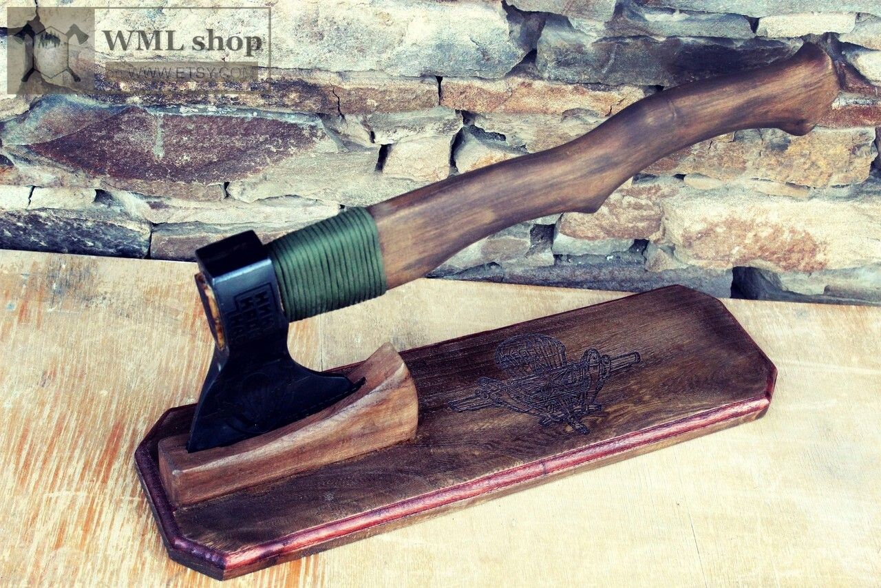 Wooden stand for the axe. Stand for weapons or forged battle | Etsy
